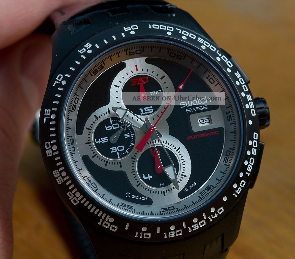 Swatch Irony Auto Chrono - Right Track Svgb400 Wie, Automatik Chronograph