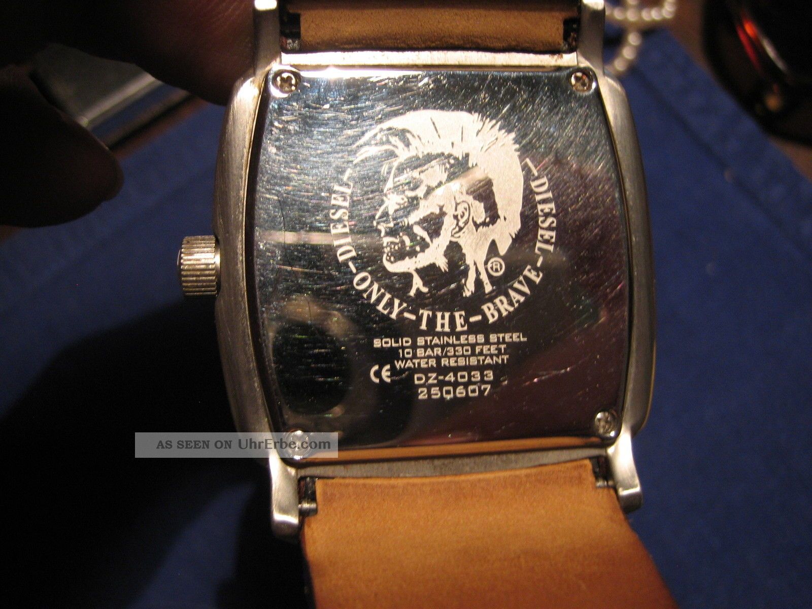 Diesel Herren - Armbanduhr Analog Quarz Leder Dz 4033 Armband Braun