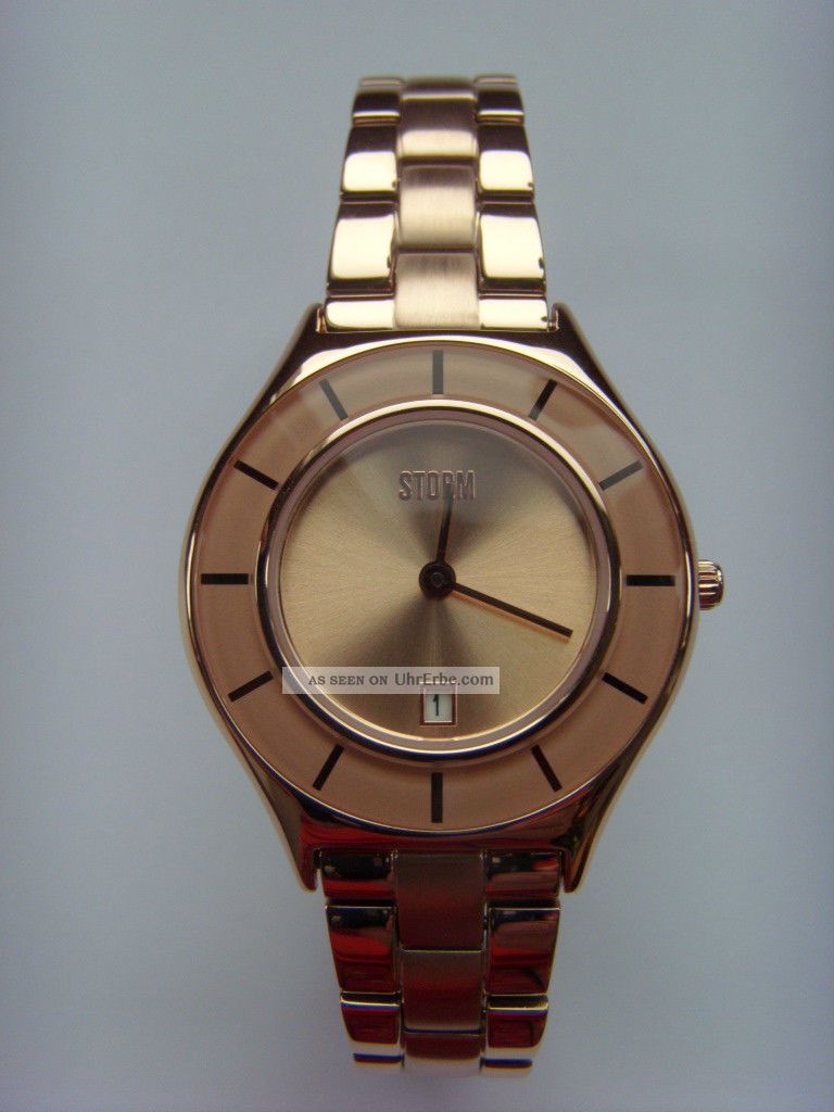 Storm London Uhr Watch Slimrim Rosé Gold Stormuhr Mit Datum Flat Damenuhr