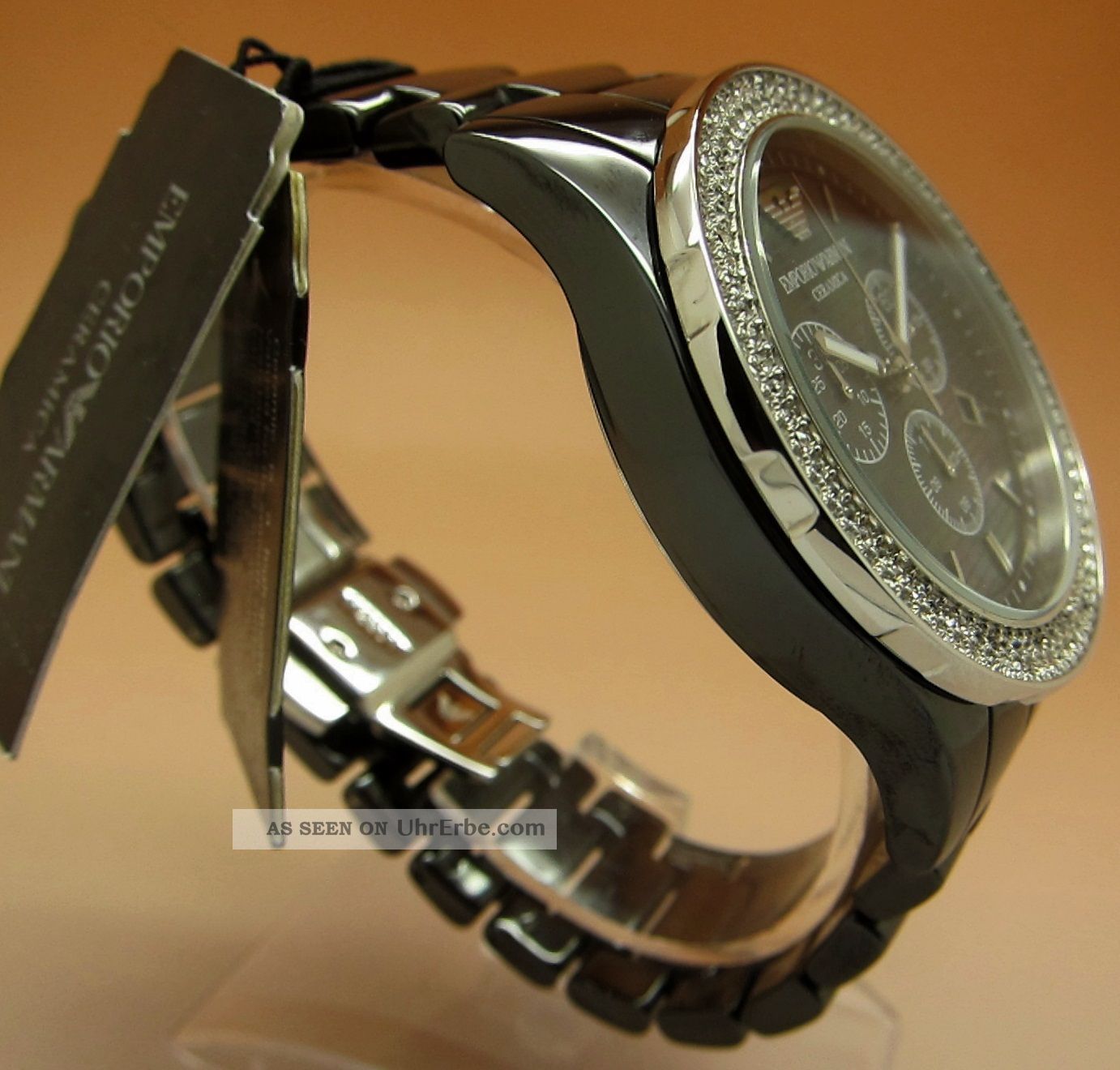 Emporio Armani Ceramica Ea Ar 1455 Quartz Uhr Chronoraph Datum Stoppuhr ...