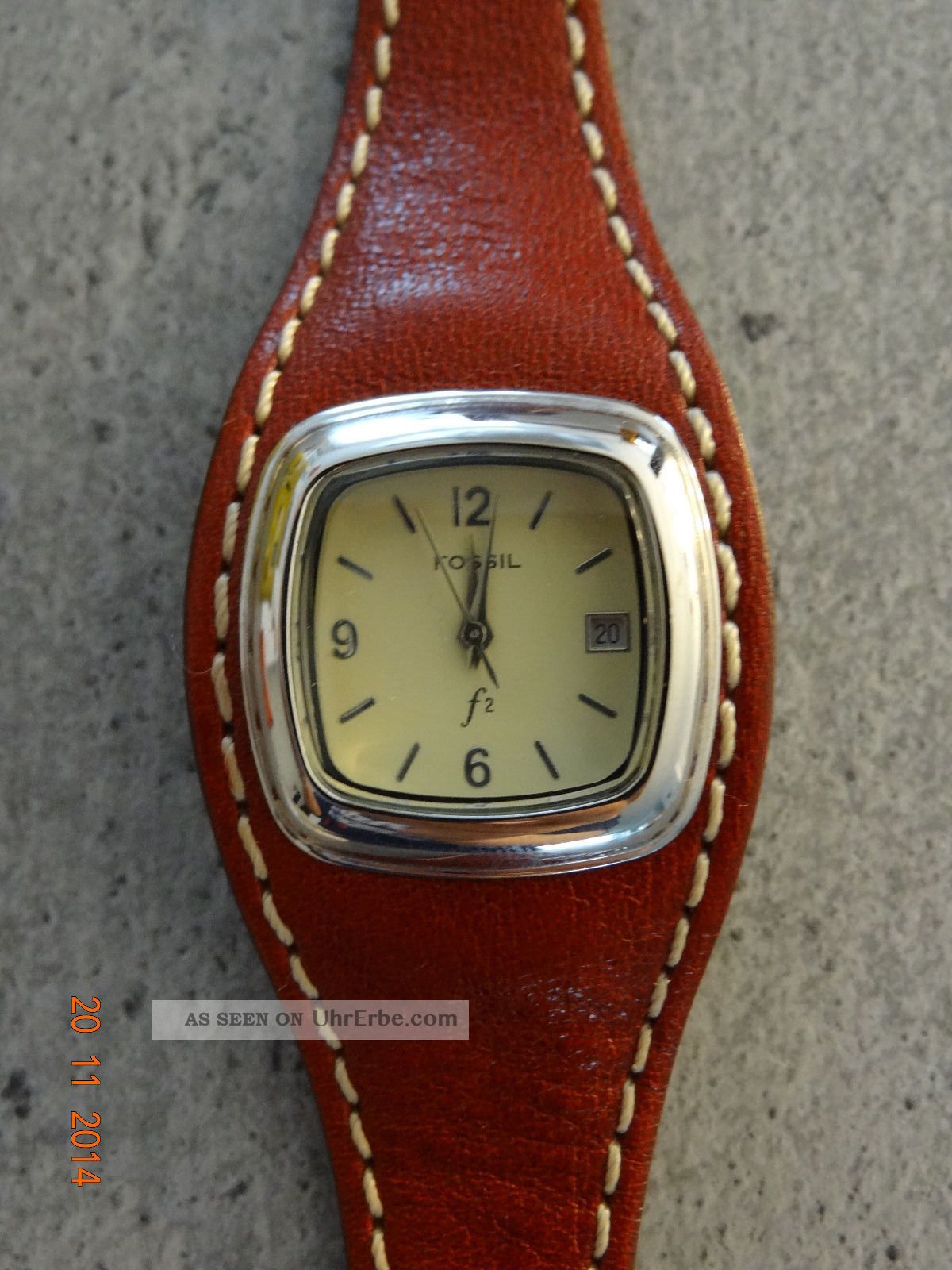 Wie Fossil Es 9731 Damenuhr, Rot, Leder