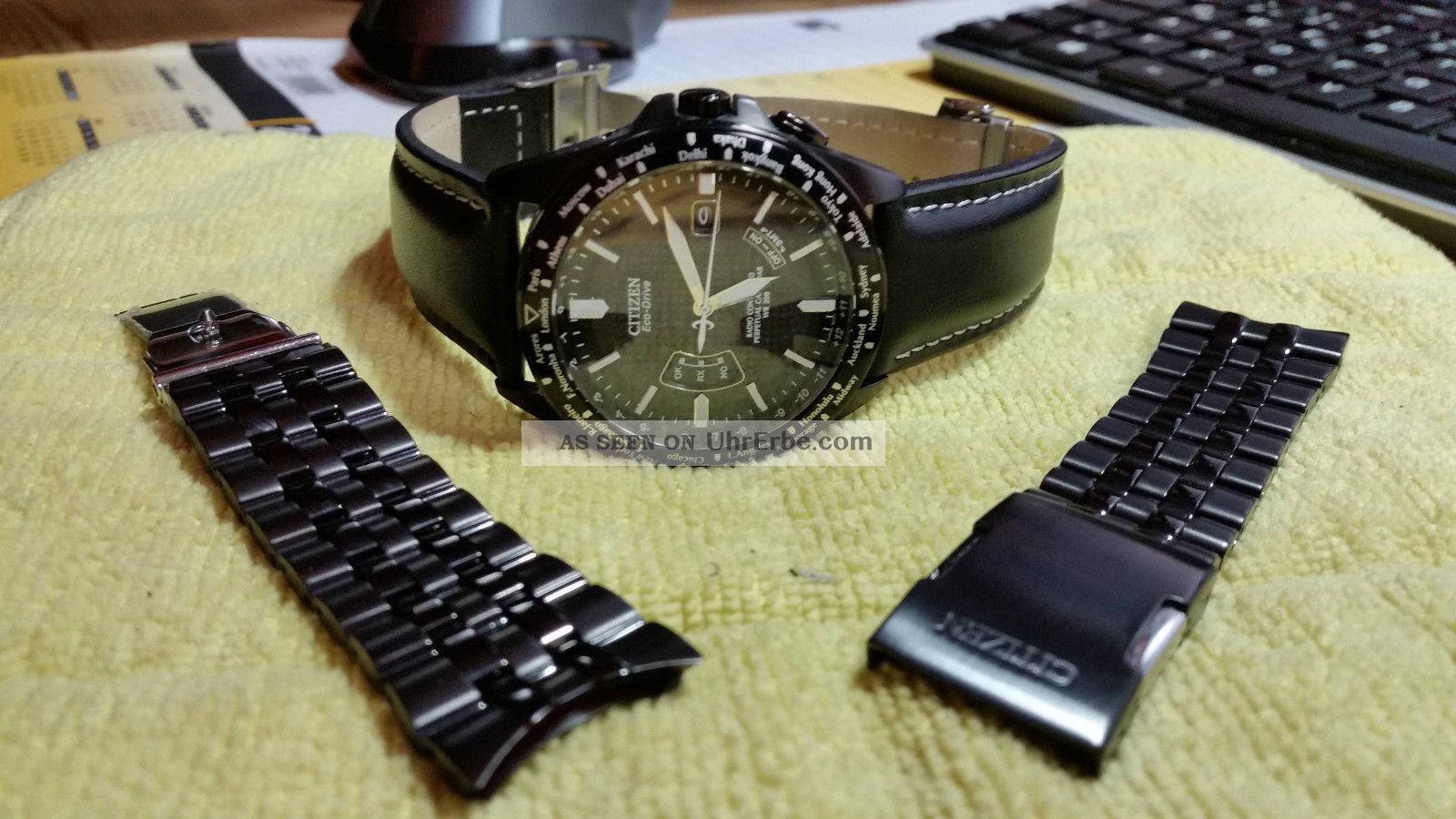 Citizen Cb0025 - 56e Eco Drive Funkuhr In Schwarz 2 Mal Getragen