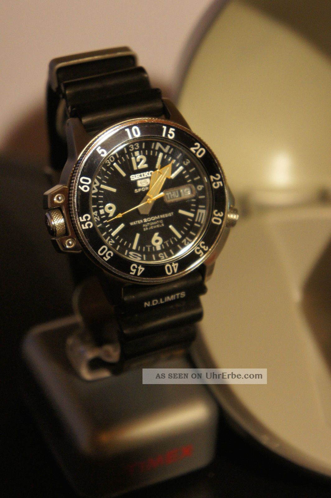 Seiko 5 Sports Atlas Black Dial Und Ovp Mit Kautschukarmband