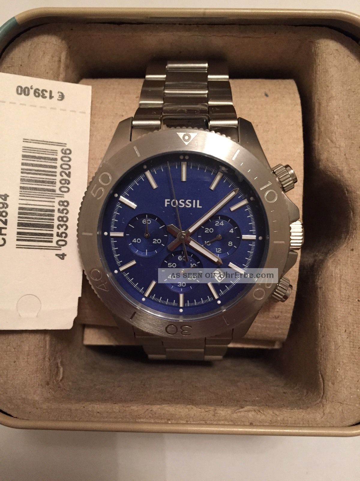 Fossil Chronograph Ch2894 Edelstahlneu In Ovp