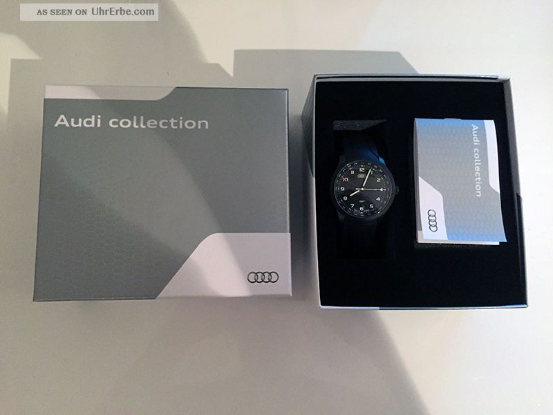 Audi Herrenuhr Quattro Armband Dreizeiger Uhr Gmt Blackline Schwarz ...