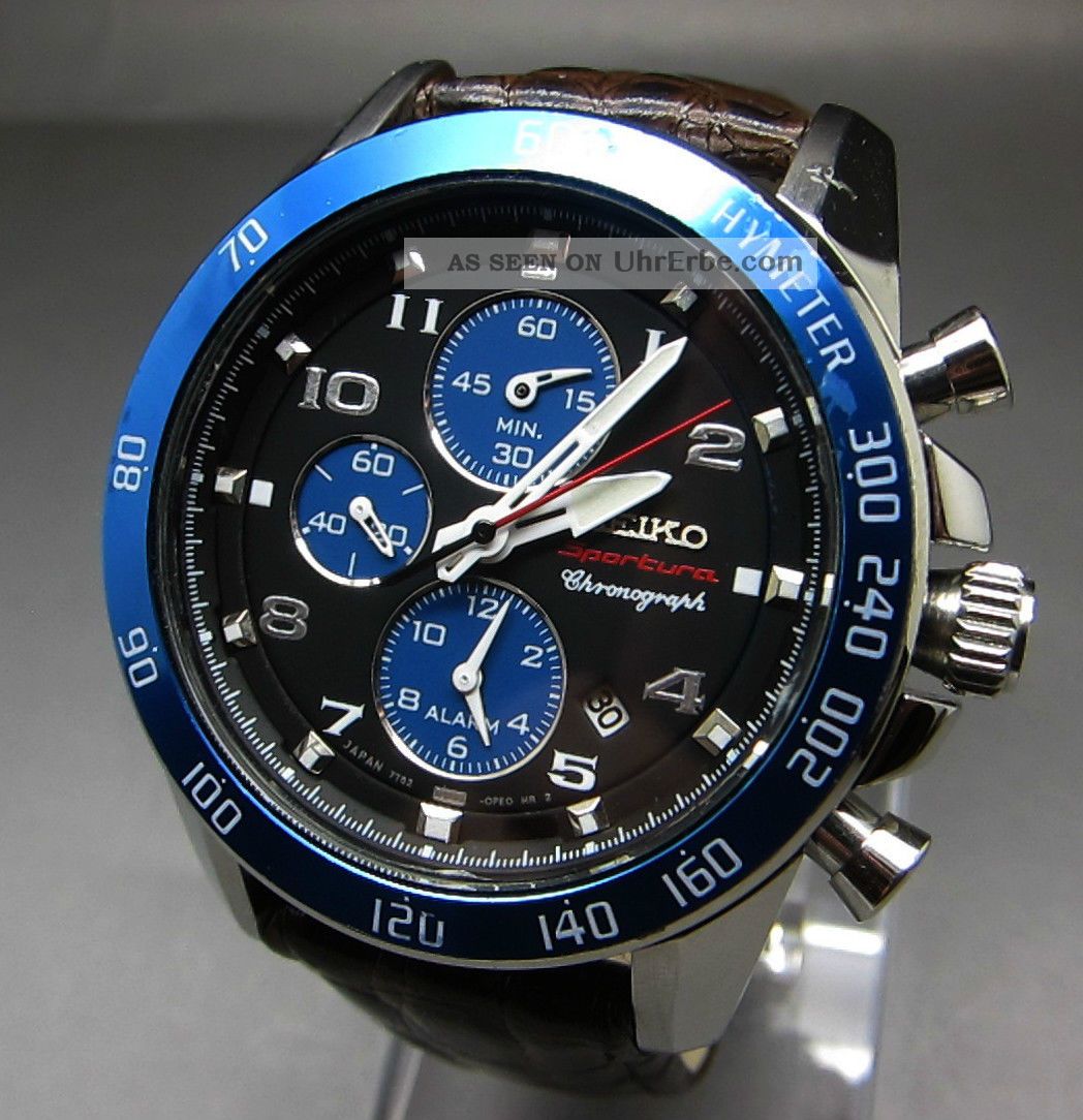 Seiko Sportura Fc Barcelona Alarm Tachy Chrono Datum Stoppuhr Uhr