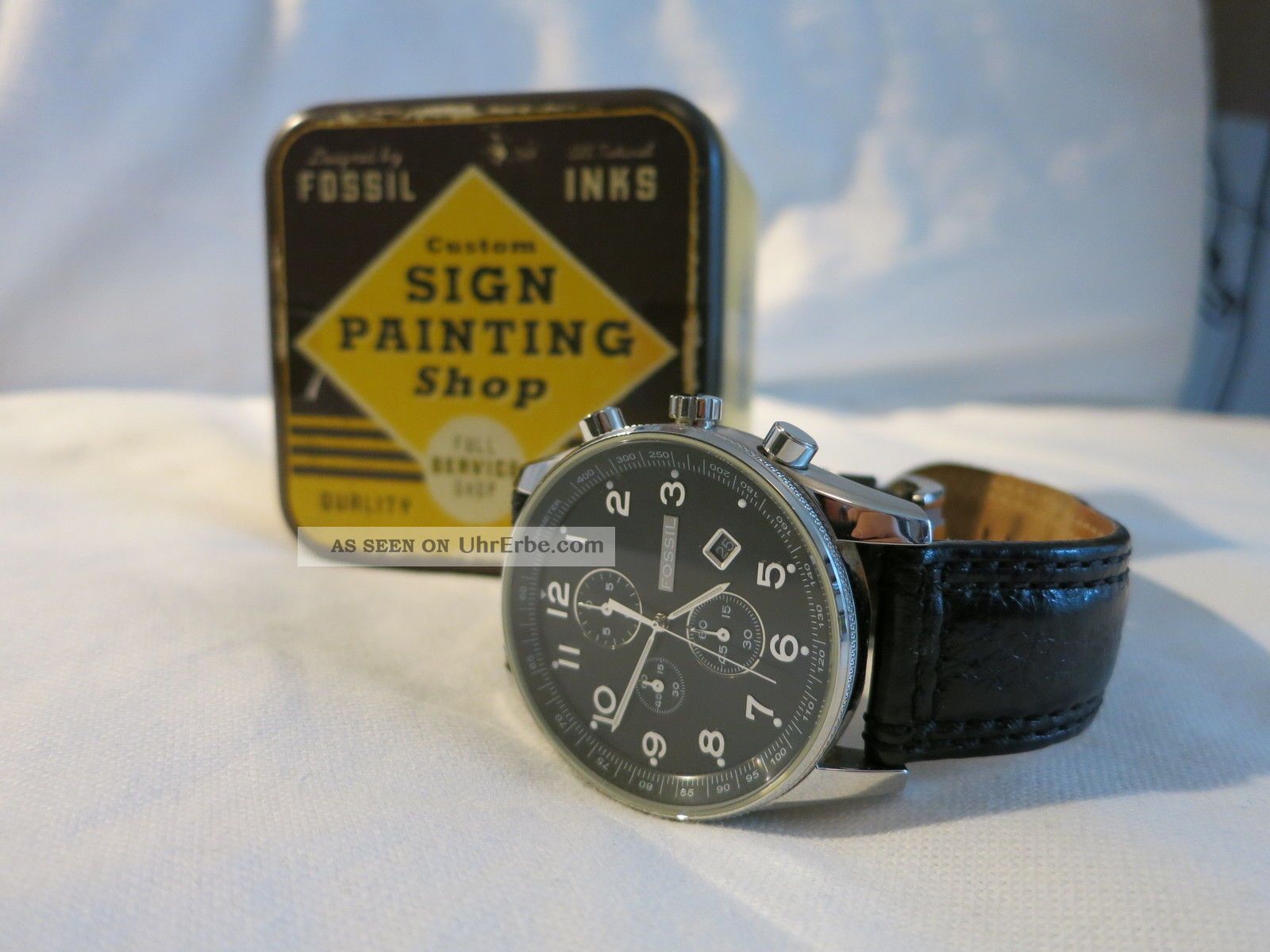 Fossil Herrenarmbanduhr Chronograph Analog Leder Schwarz - Arkitekt ...