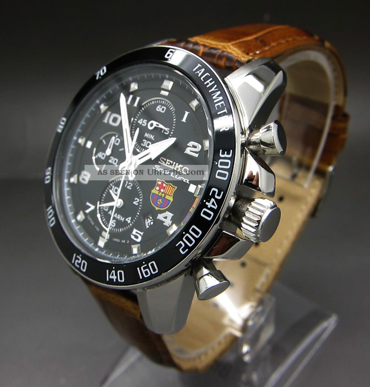 Seiko Sportura Fc Barcelona Alarm Tachy Chrono Datum Stoppuhr Uhr