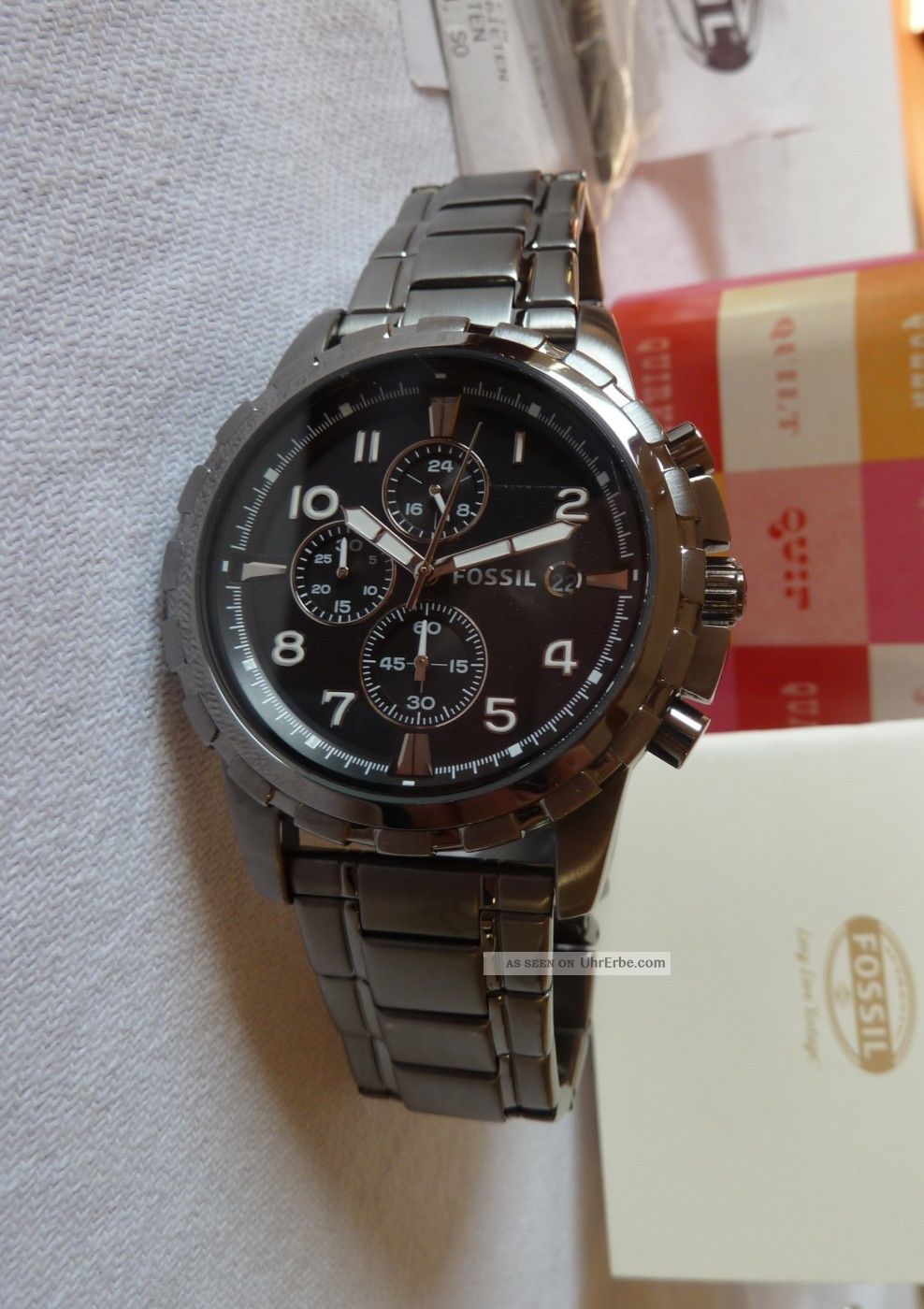 Tolle Fossil Herrenuhr, Der Chronograph Fs4721 In Grauschwarz