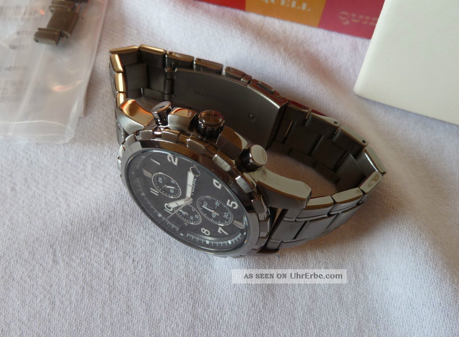 Tolle Fossil Herrenuhr, Der Chronograph Fs4721 In Grauschwarz