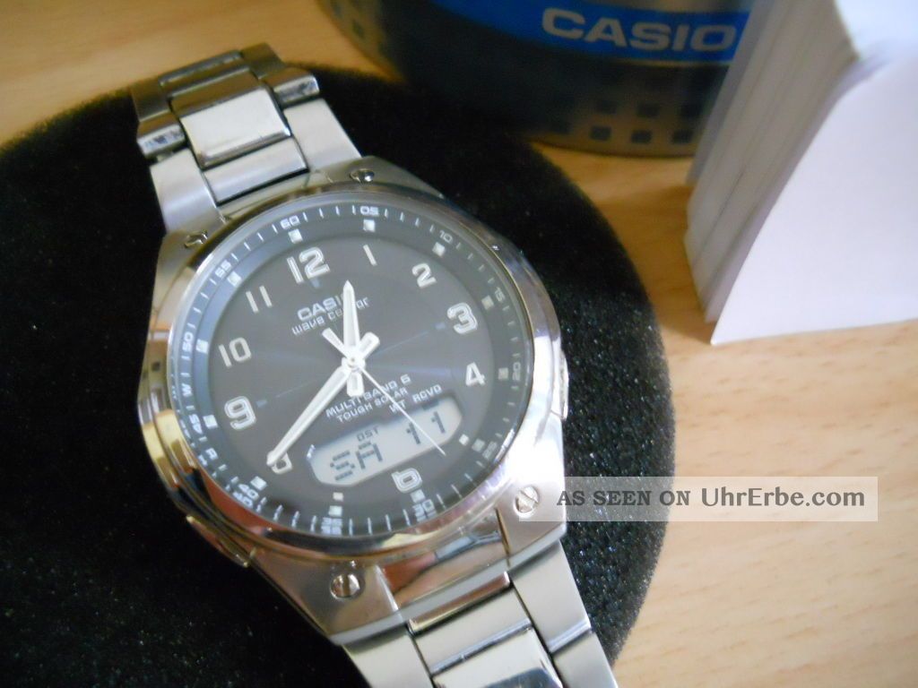 Originale " Casio Wave Ceptor " Tough Solar Edelstahl Ovp