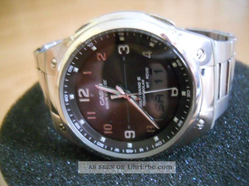 Originale " Casio Wave Ceptor " Tough Solar Edelstahl Ovp