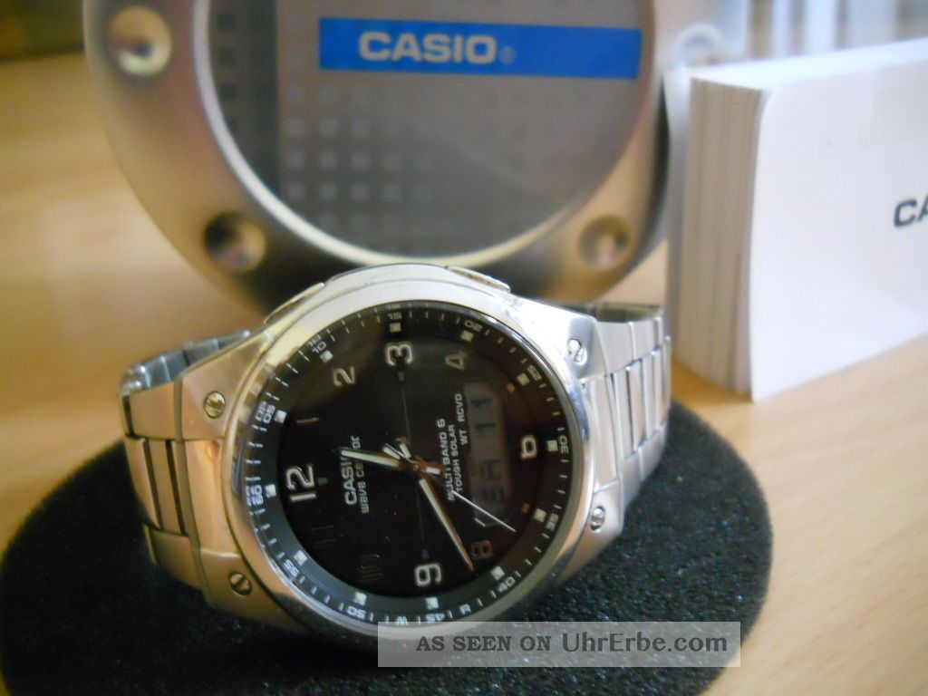 Originale " Casio Wave Ceptor " Tough Solar Edelstahl Ovp