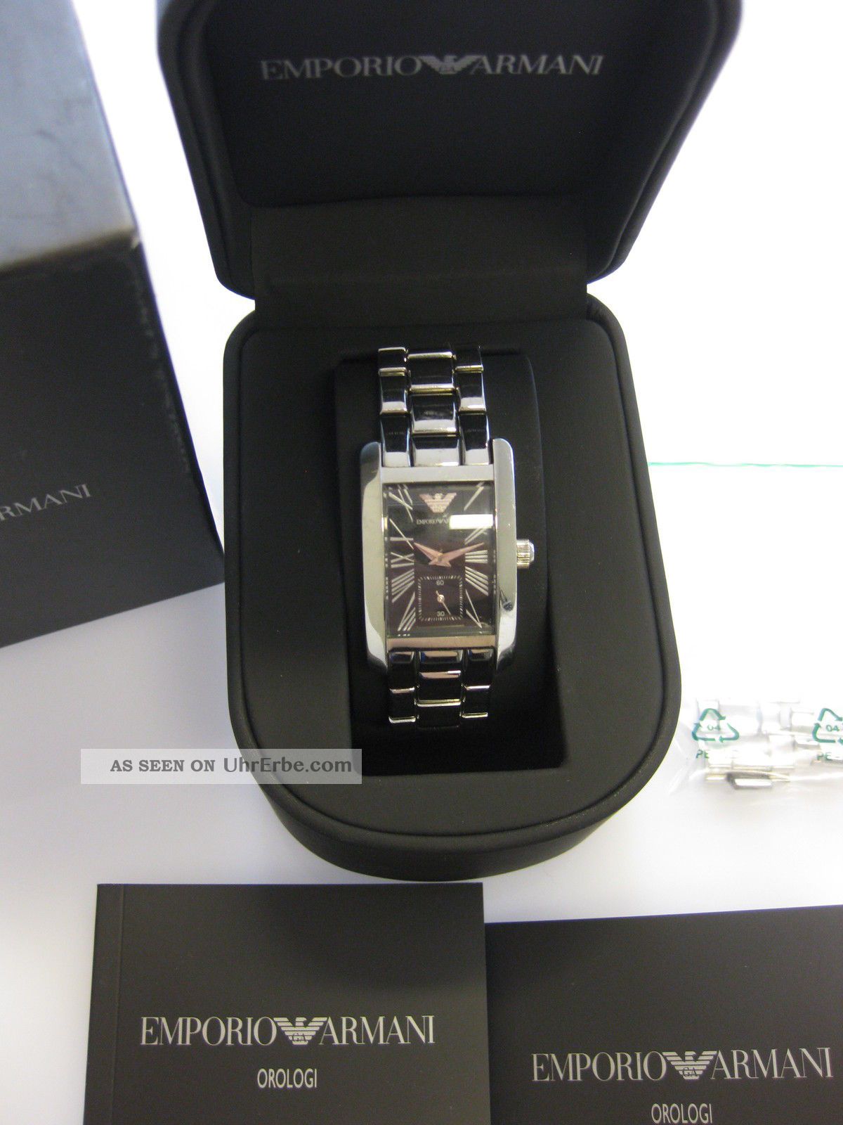 Emporio Armani Damen Armband Uhr Ar0157 - Silber /schwarz - Mit Box Und