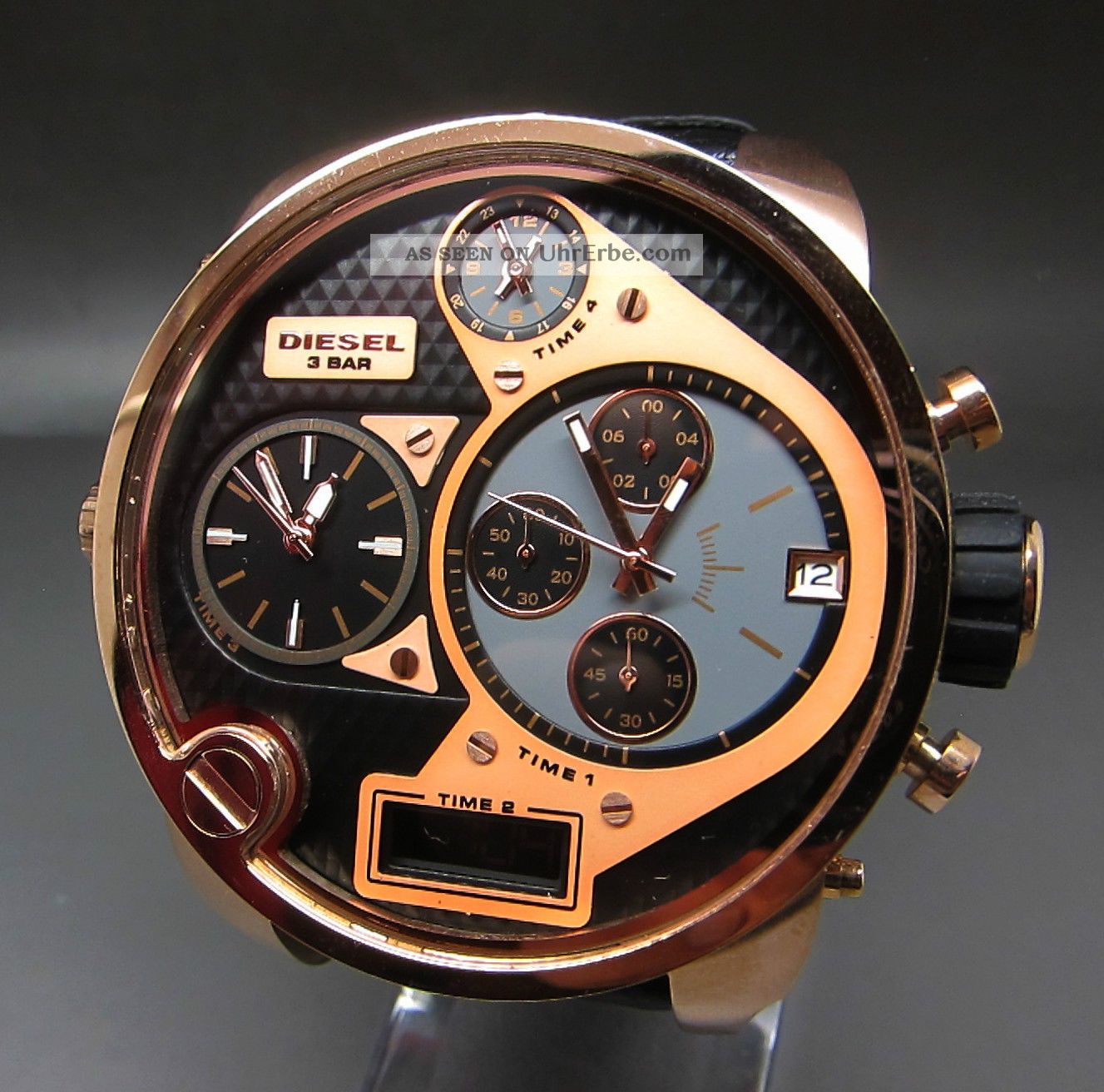 Rose Gold Diesel Dz - 7261 Sba Big Daddy Chronograph 4zeitzone ...