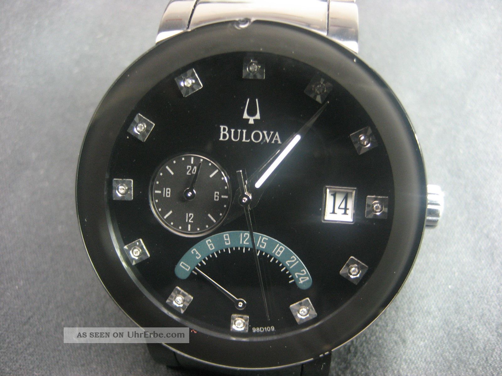 Bulova 98d109 12 Echter Diamanten Men ' S Watch S/s Lonic Plattiert 40 ...
