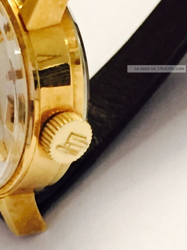 Vintage Edele Automatic M. Datum Armbanduhr Um 1960 Schweiz Vergoldet