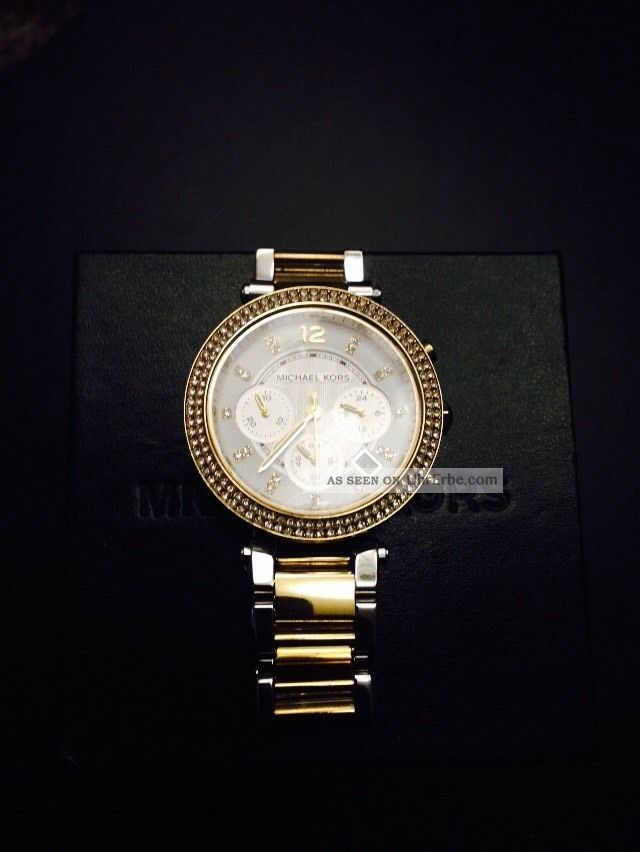 Michael Kors Damenuhr Chronograph Mk5626 Silber Und Gold Two - Tone