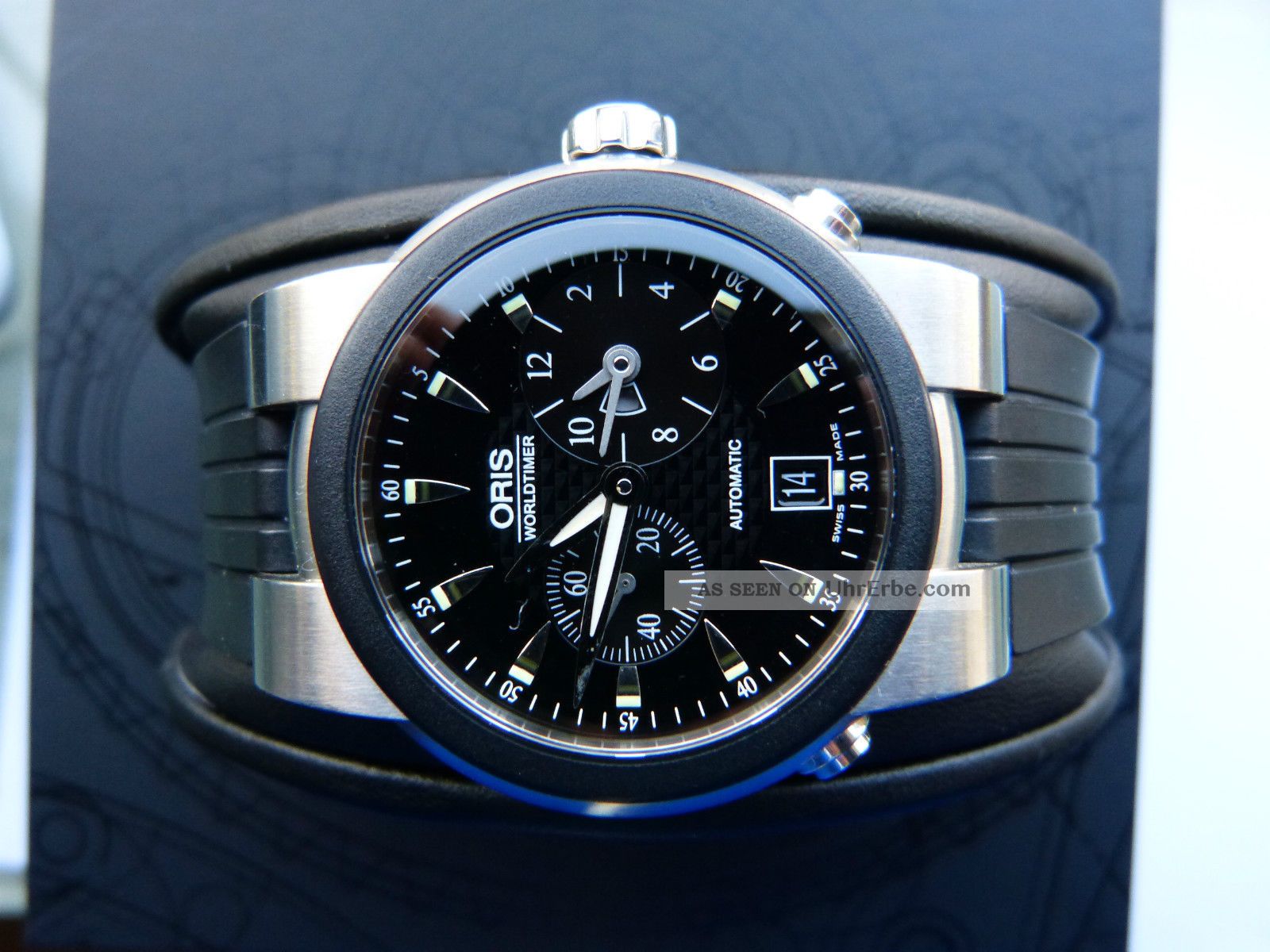 Herren - Armbanduhr: Oris Worldtimer Tt1, Autom. Edelstahgehäuse, Kautschukband,