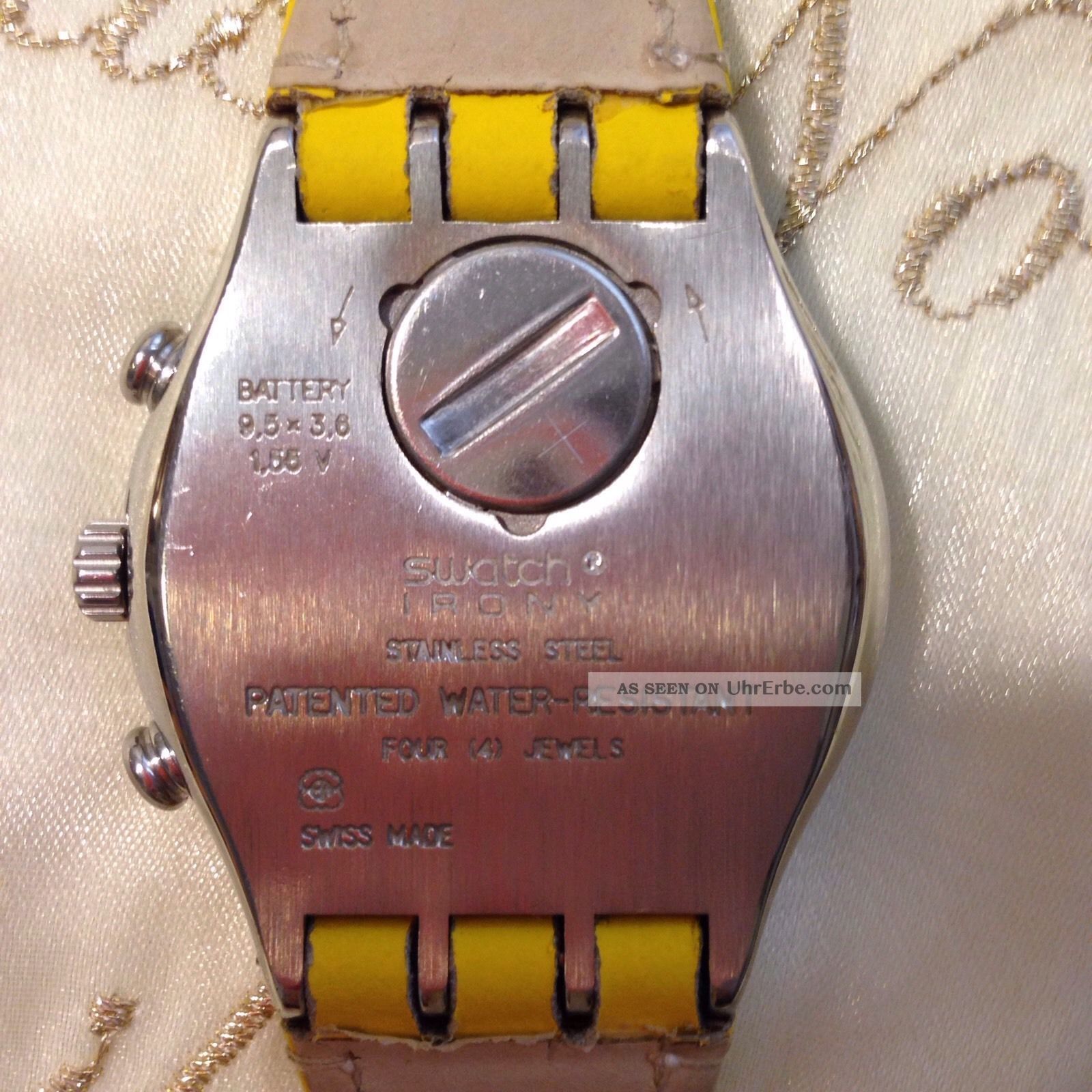 1998 Swatch Watch Irony Secret Agent Yellow - Ycs406 Watch