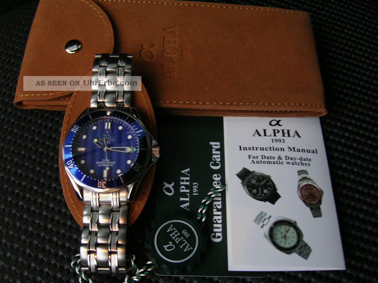Alpha Seamaster Blue Automatikwerk Saphir Herrenuhr Parnis Marina ...