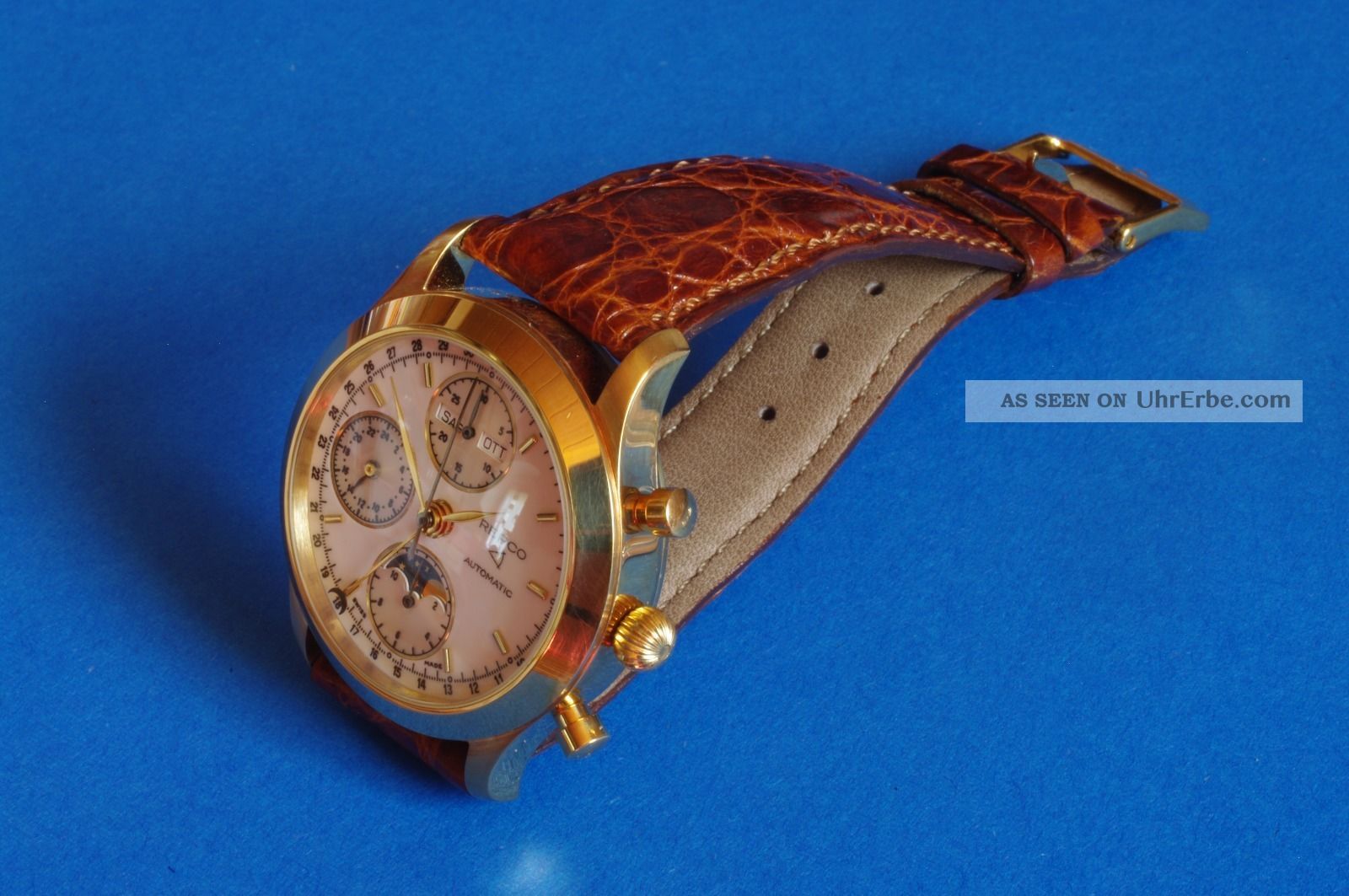 Repco Watch 18 Kt Goldchronograph Valjoux 7751. Nos