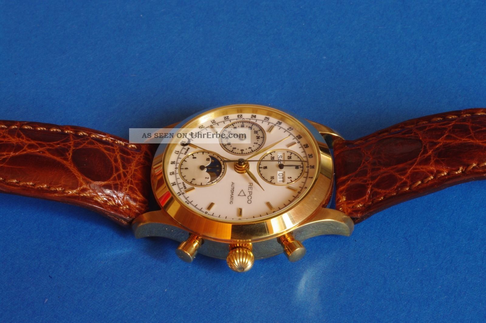 Repco Watch 18 Kt Goldchronograph Valjoux 7751. Nos