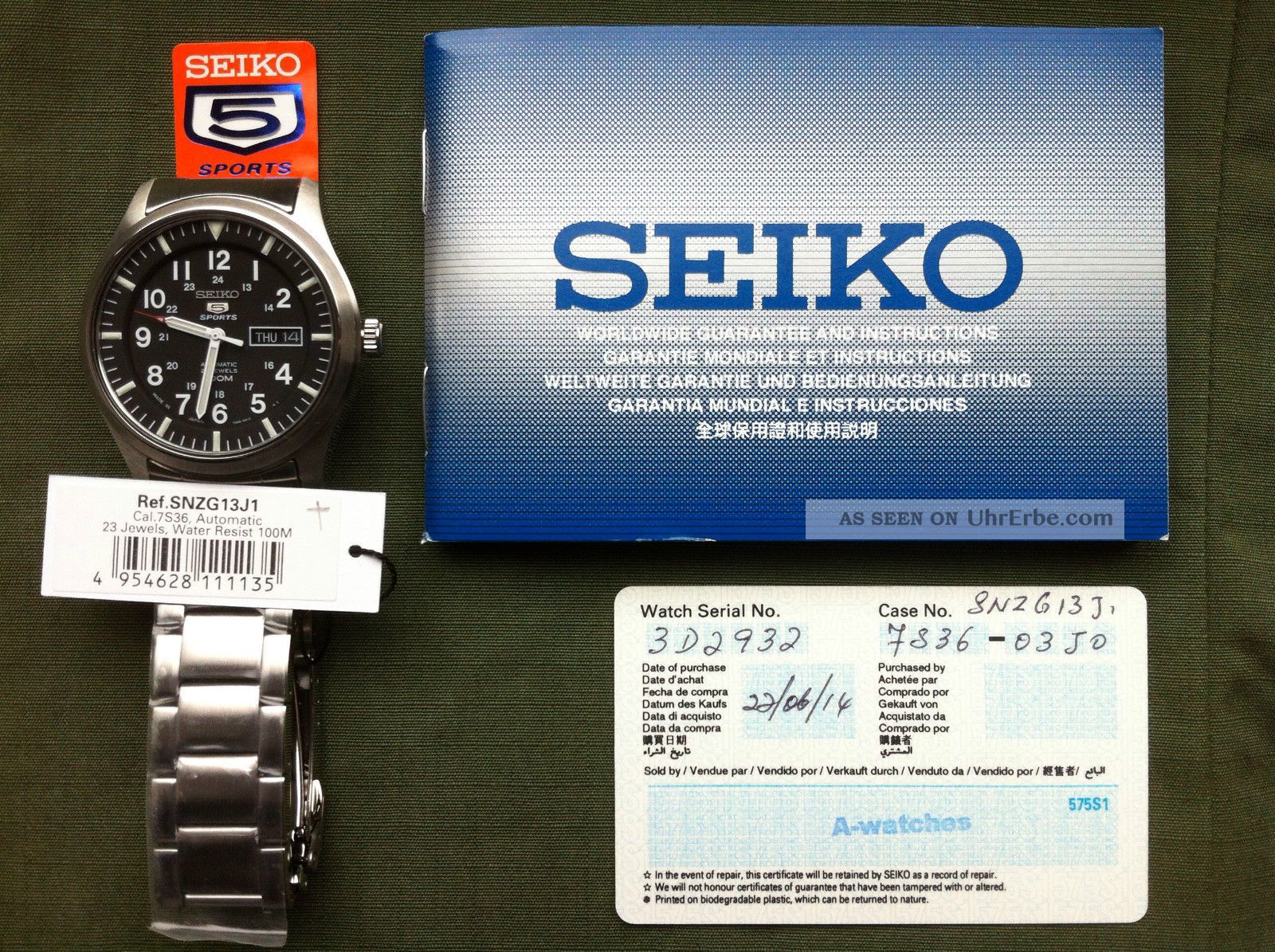 Seiko 5 Military Snzg13j1 Uhr Made In Japan