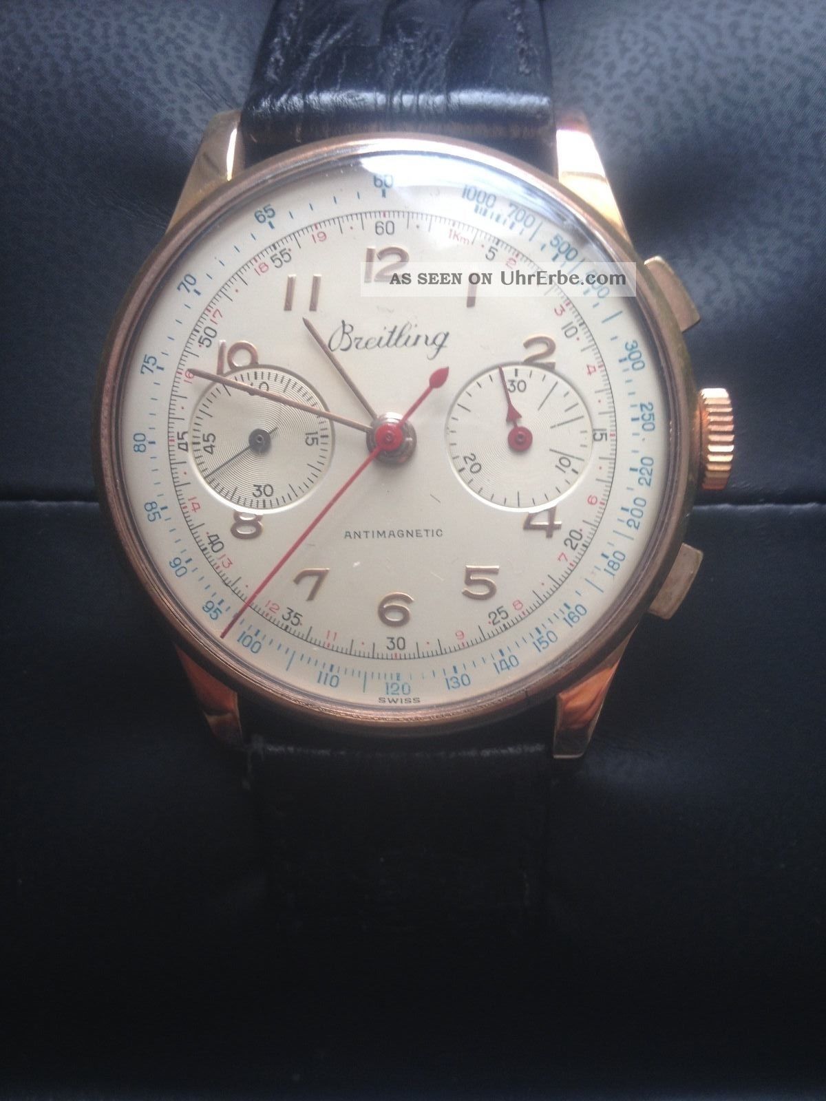 Breitling 18kt Rotgold Herren Ur - Chronograph Telemeter