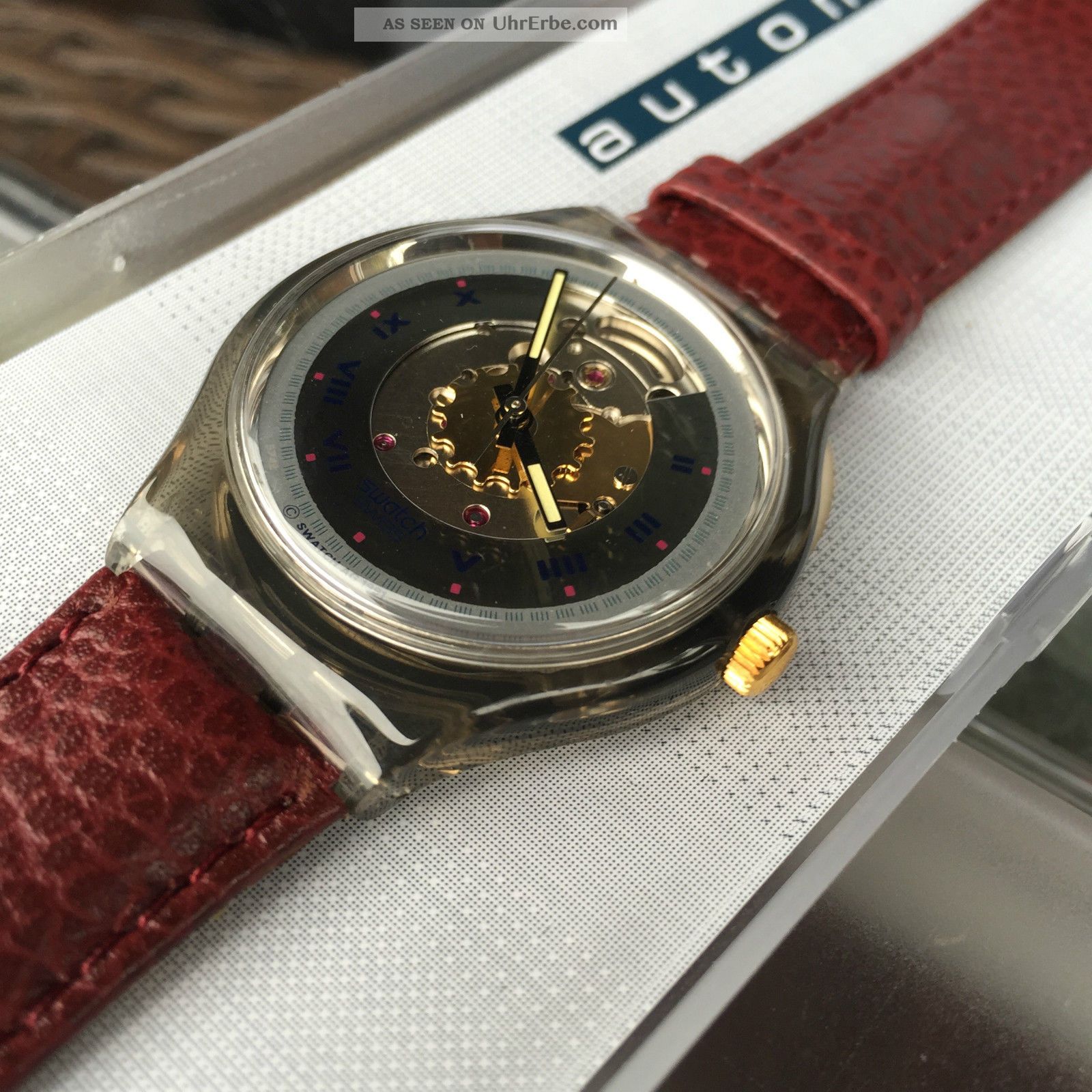Swatch Automatic Sam 100 " Rubin " 1. Auflage 1991 - Mit Kaufstempel Ovp