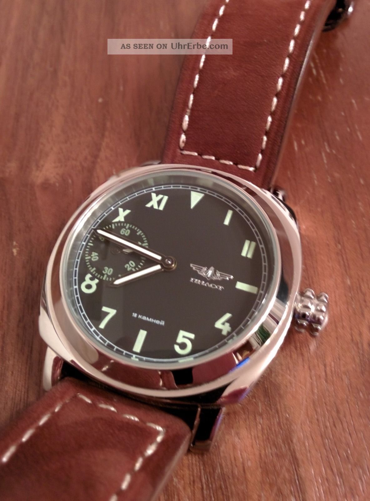 Poljot Pilot Molnija Kaliber 3602 Russiche Flieger Uhr Glasboden ...