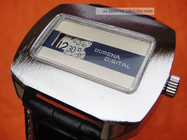 Dugena 2314 Digital Scheibenuhr Springende Stunde Vintage Jump Hour ...