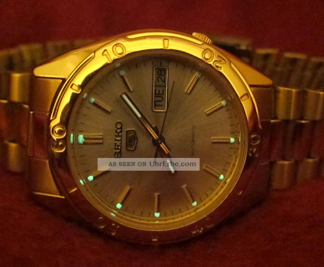 Seiko 5 Rose Gold Automatik 21 Jewels Herren Tag Und Datum Uhr Men ...