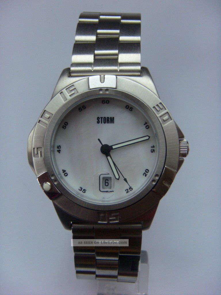 Storm London Watch Uhr Highway White Edelstahl Matt Stormuhr Metallband