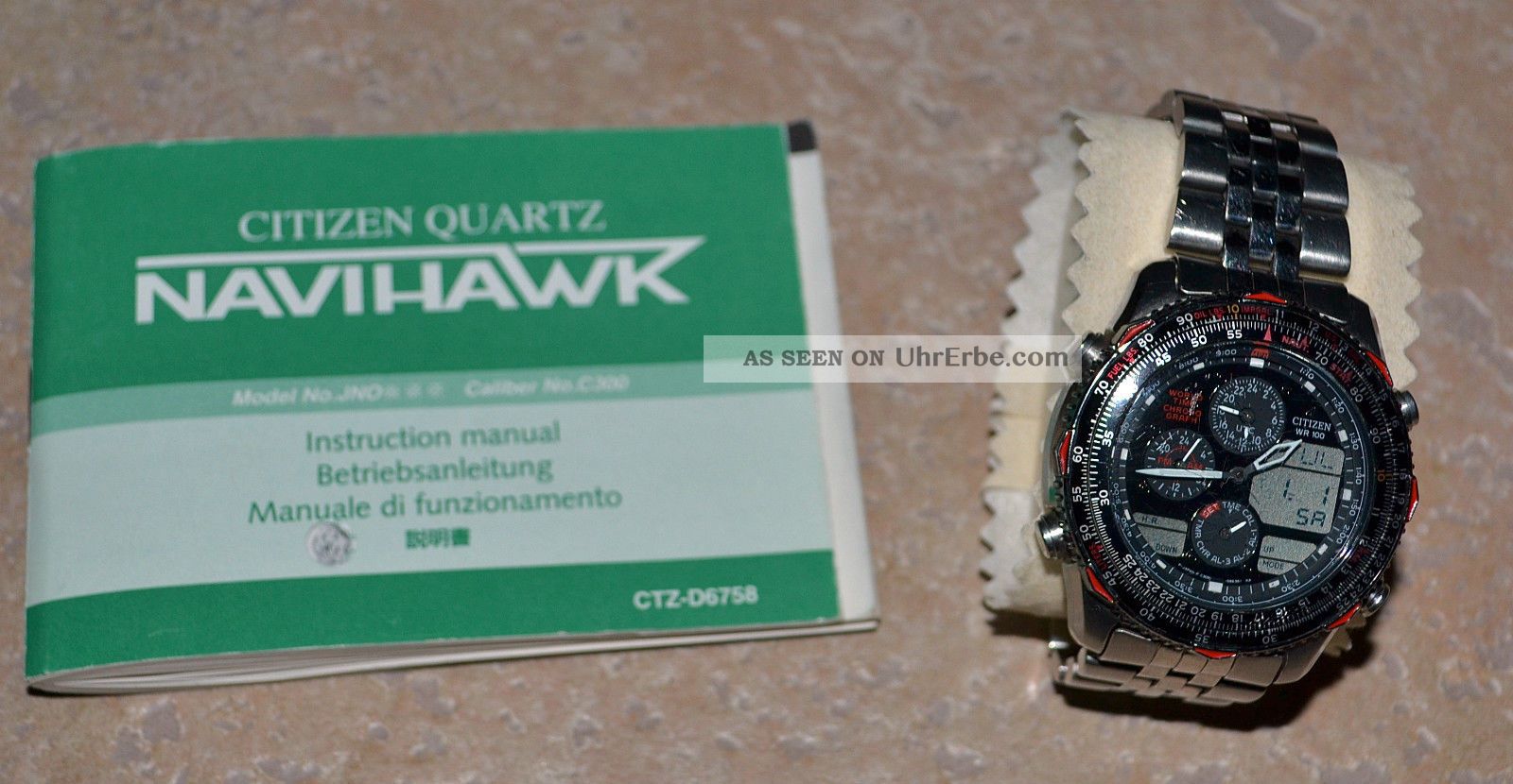 Citizen World Time Chronograph Red Angel Navihawk