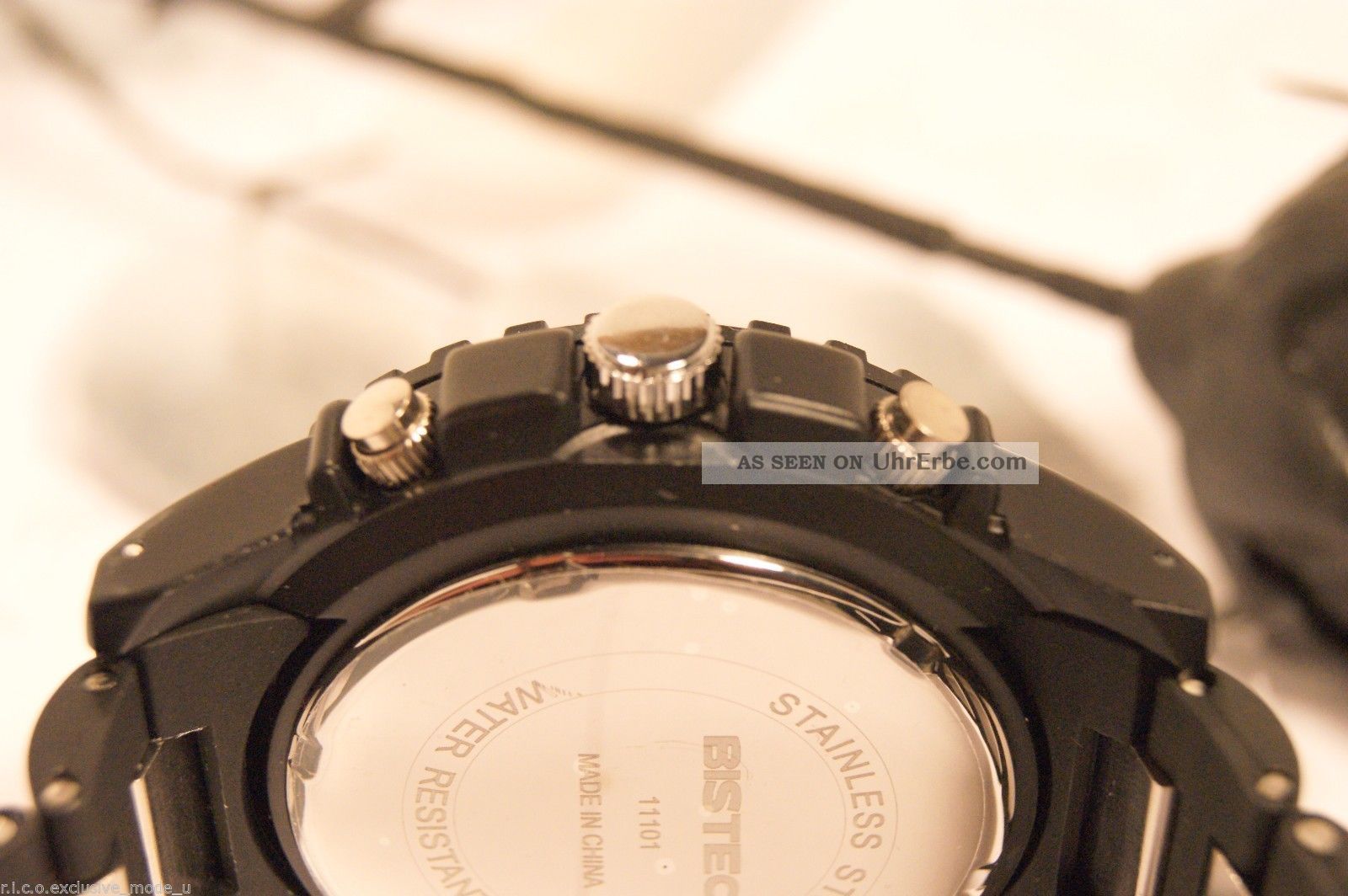 Bistec Quamer Sport Uhr Sports Watch Big Design Schwarz Top