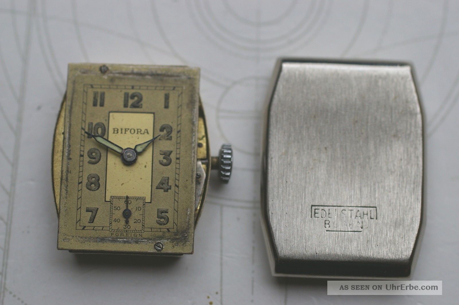 Bifora " Foreign " Armbanduhr 1930er Jahre Formwerkkaliber Bifora