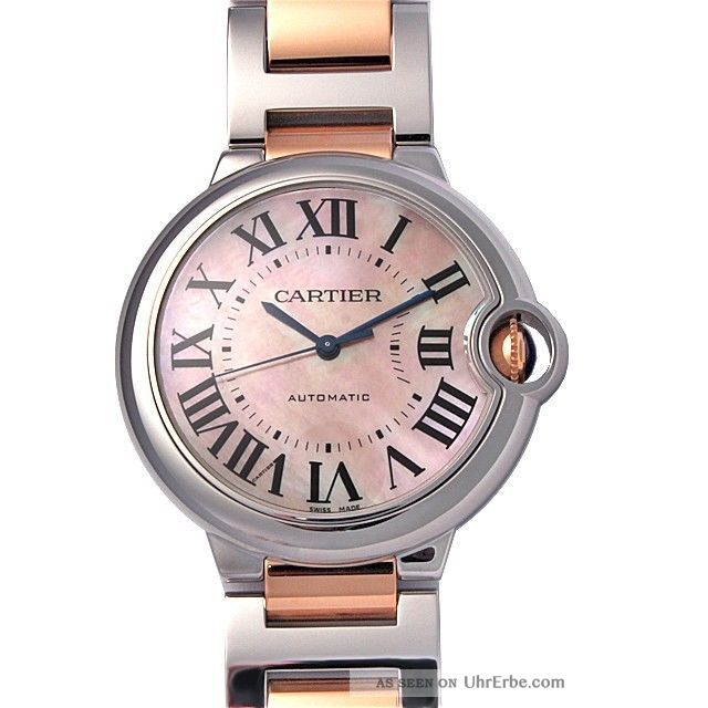 Armbanduhr Cartier W6920033 Ballon Bleu 36mm Perlen Ziffernblatt Rosa ...