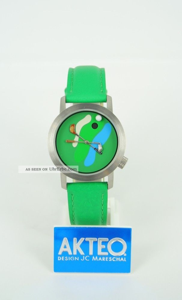 Akteo Uhr - Golf - Serie Sport Quarzwerk Mineralglas Analog Motiv Grün