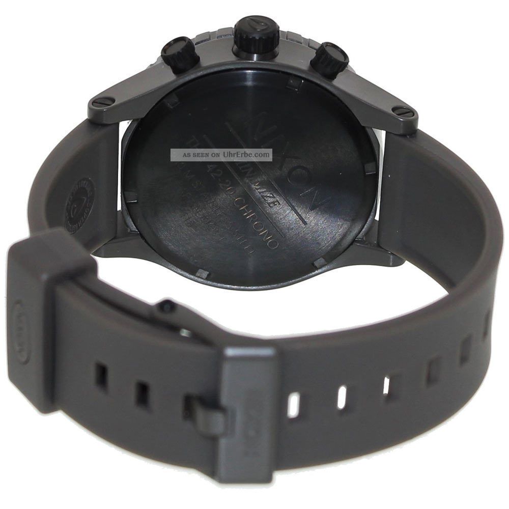 Nixon Herren 42 - 20 Chrono Grau Zifferblatt Rotguss Stahl Grau Gurt Uhr