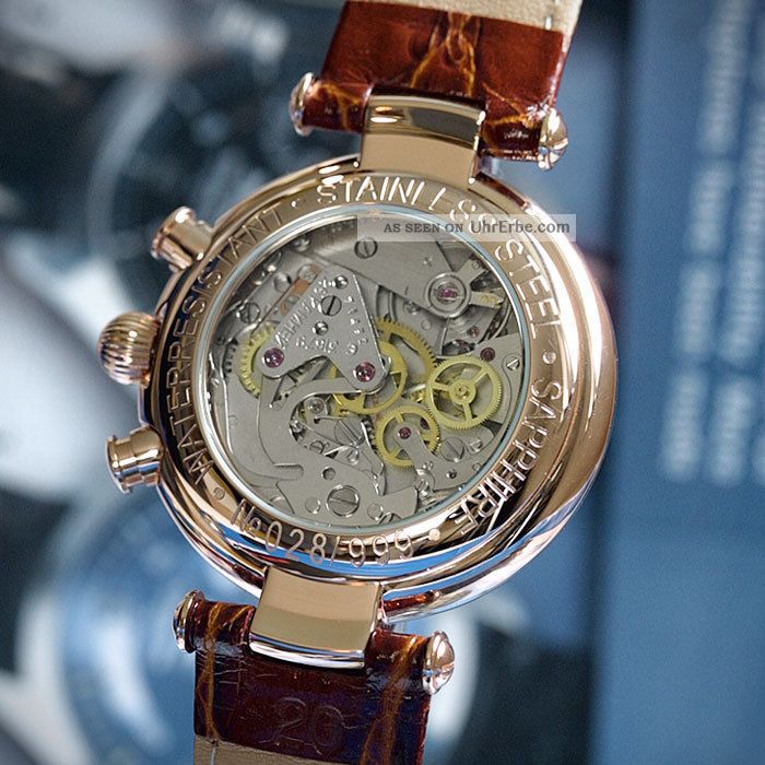 Buran БУРАН Poljot 31679/2109103 Mondphasen Saphirglas Russian Roségold ...