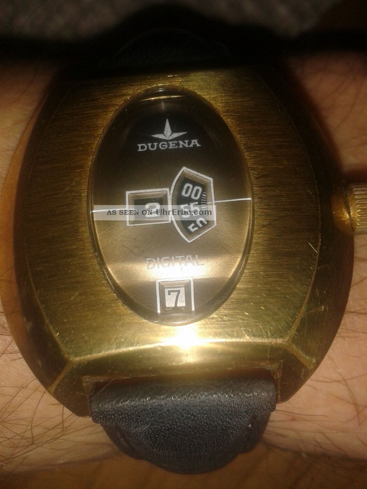 Vintage Uhr Seltene Dugena Depose Digital Scheibenuhr
