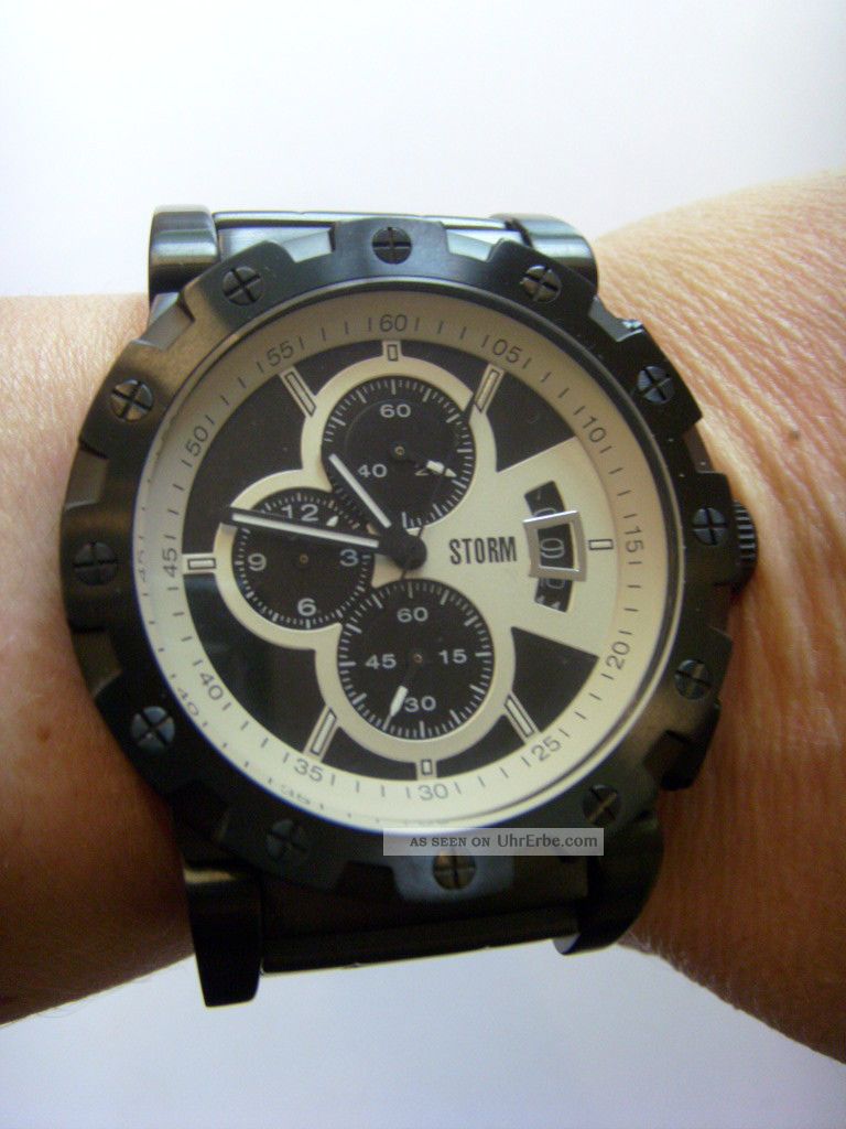 Storm London Uhr Watch Pro Tek Slate Stormuhr Schwarz Chronograph