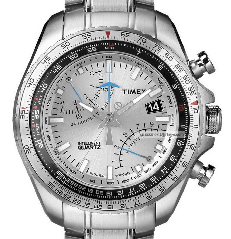 Timex Chronograph T2p104 Aviator Fly - Back Herrenuhr Edelstahl ...