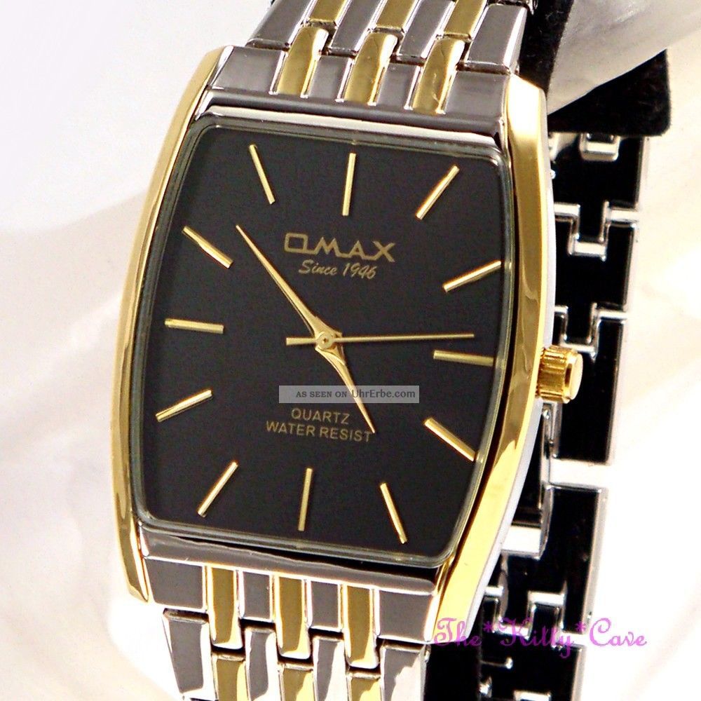 Omax Wasserdicht 2tone Black Rhodium Gold - Plt Gents Swiss Seiko Movt