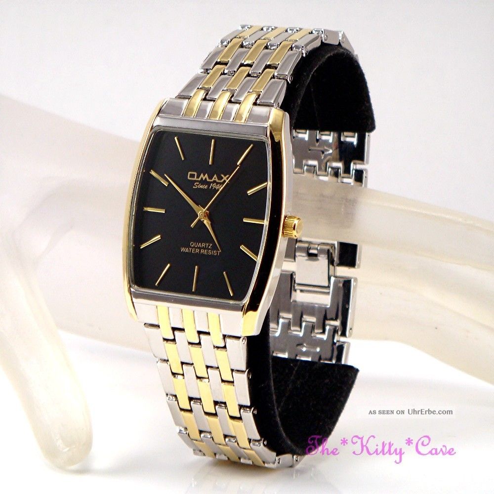 Omax Wasserdicht 2tone Black Rhodium Gold - Plt Gents Swiss Seiko Movt