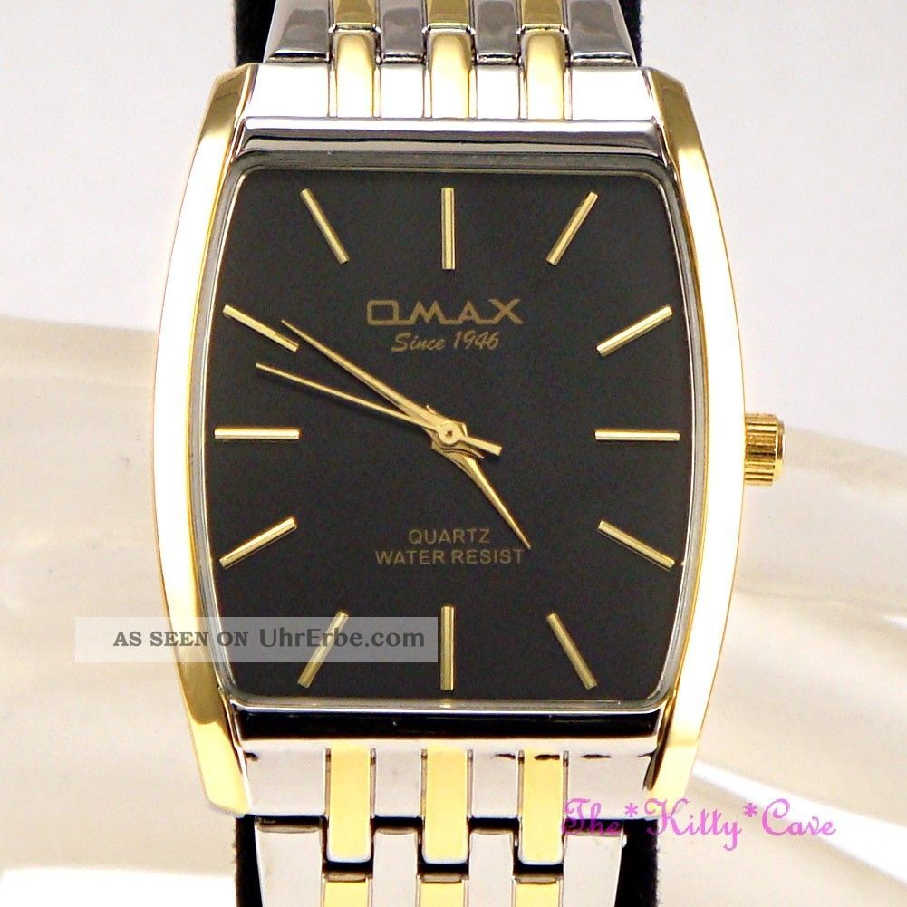 Omax Wasserdicht 2tone Black Rhodium Gold - Plt Gents Swiss Seiko Movt