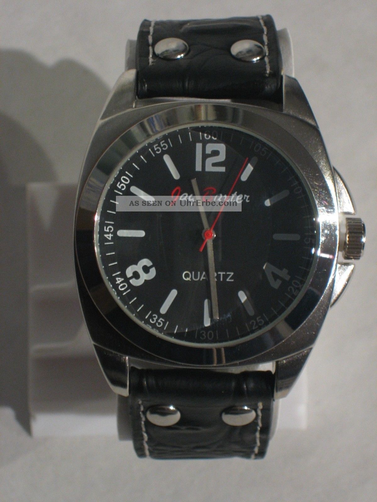 Jay Baxter - Xl Herren Uhr Armbanduhr Echt Lederarmband Schwarz Analog ...