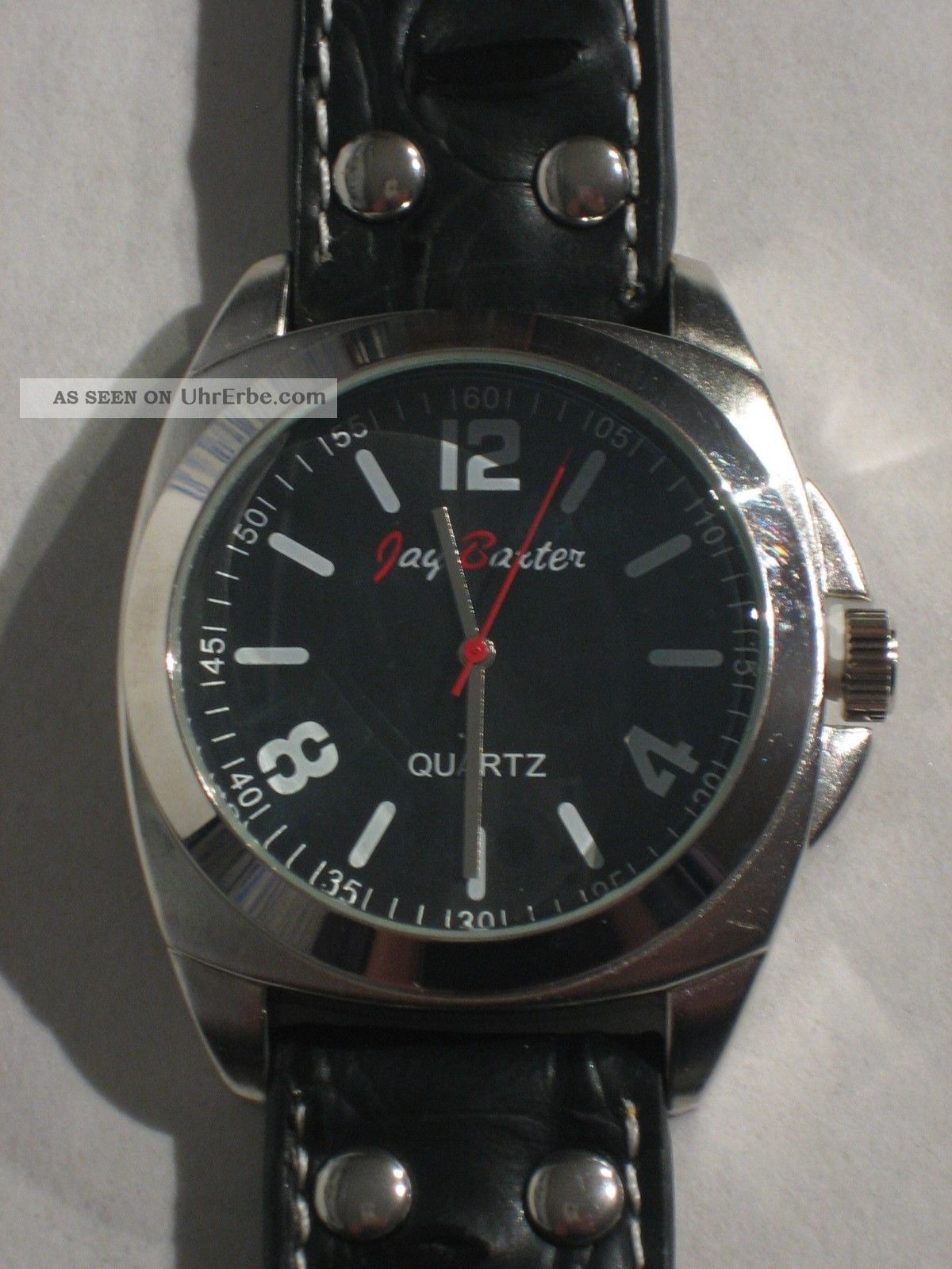 Jay Baxter - Xl Herren Uhr Armbanduhr Echt Lederarmband Schwarz Analog ...