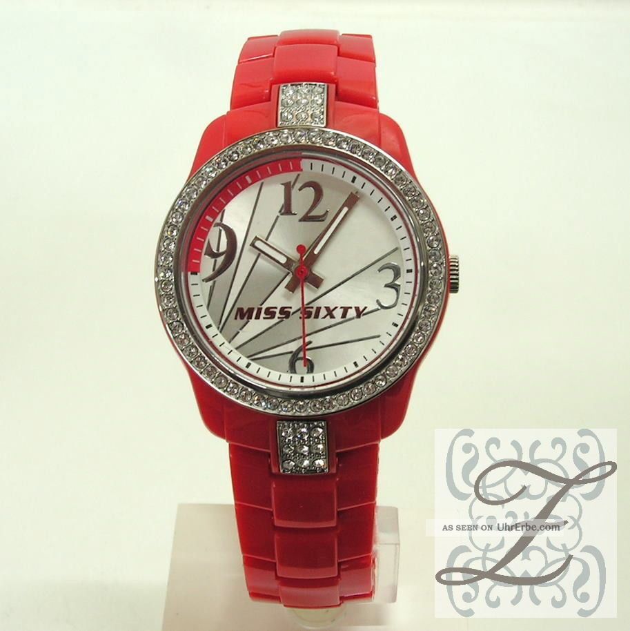 Neuheit Miss Sixty Watch Damenuhr Sra002 Jungle Strasssteine Farben Trend